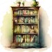 10 Watercolor Bookshelf Clipart Bundle, Bookshelves PNG, Booklover ...