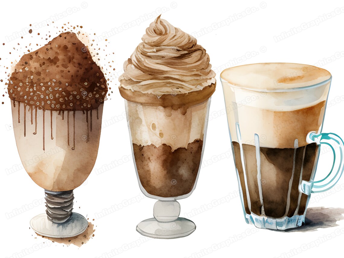 50 Watercolor Coffee Clip Art, Coffee Cup Clipart Bundle, Coffee Mug ...