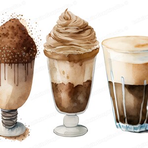 50 Watercolor Coffee Clip Art, Coffee Cup Clipart Bundle, Coffee Mug ...