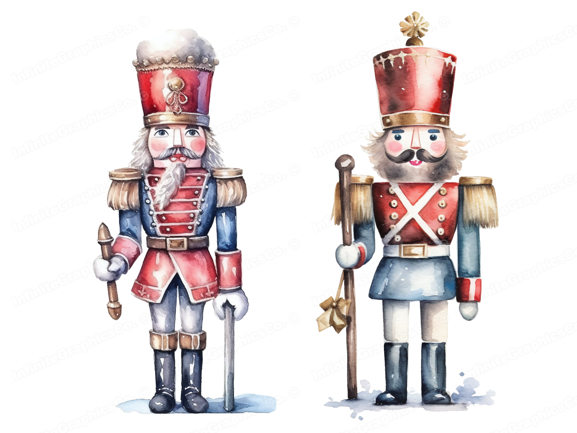 Watercolor Nutcracker Clipart, Christmas Clipart, X-mas Clipart ...