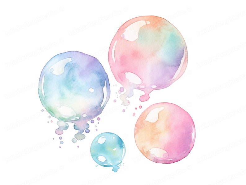 Watercolor Bubble Clipart Bubbly Clipart Bubble Pngs - Etsy