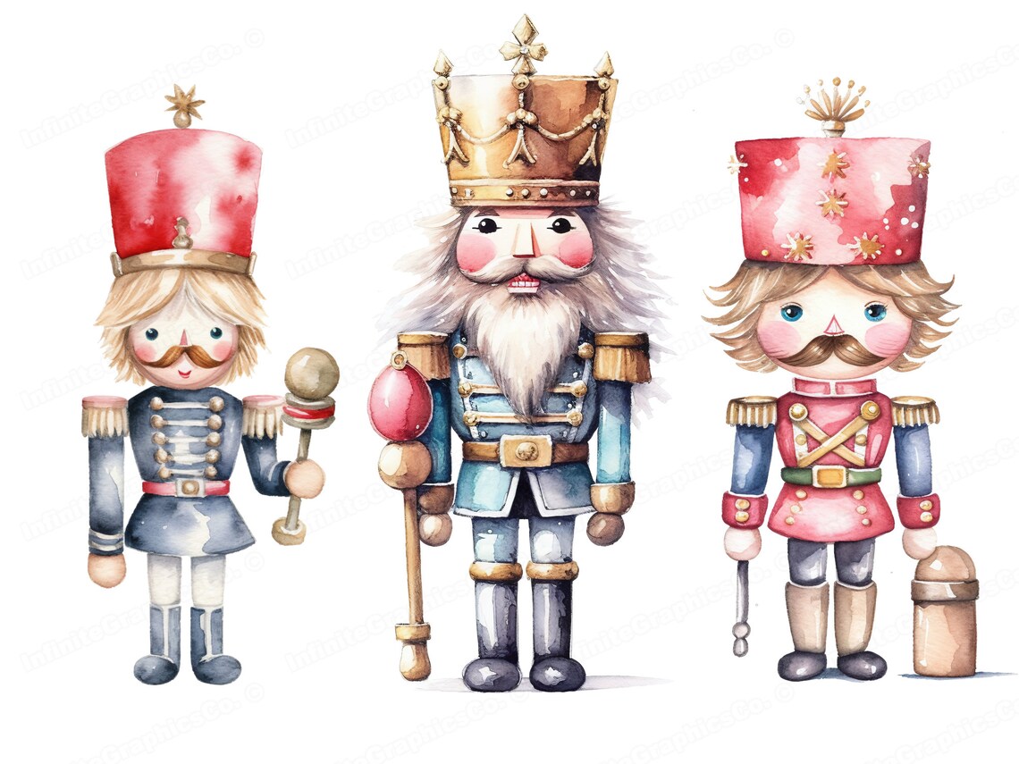 Watercolor Nutcracker Clipart, Christmas Clipart, X-mas Clipart ...