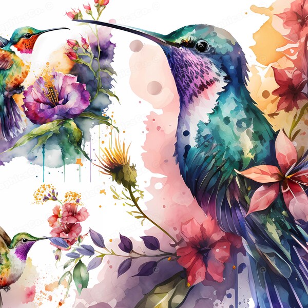 Hummingbird Watercolor - Etsy