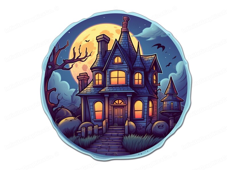 Halloween Haunted House Clipart, Spooky House Clipart, Witch's House ...