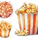 Watercolor Popcorn Clipart, Movie Watercolor Clipart, Cinema Clipart ...