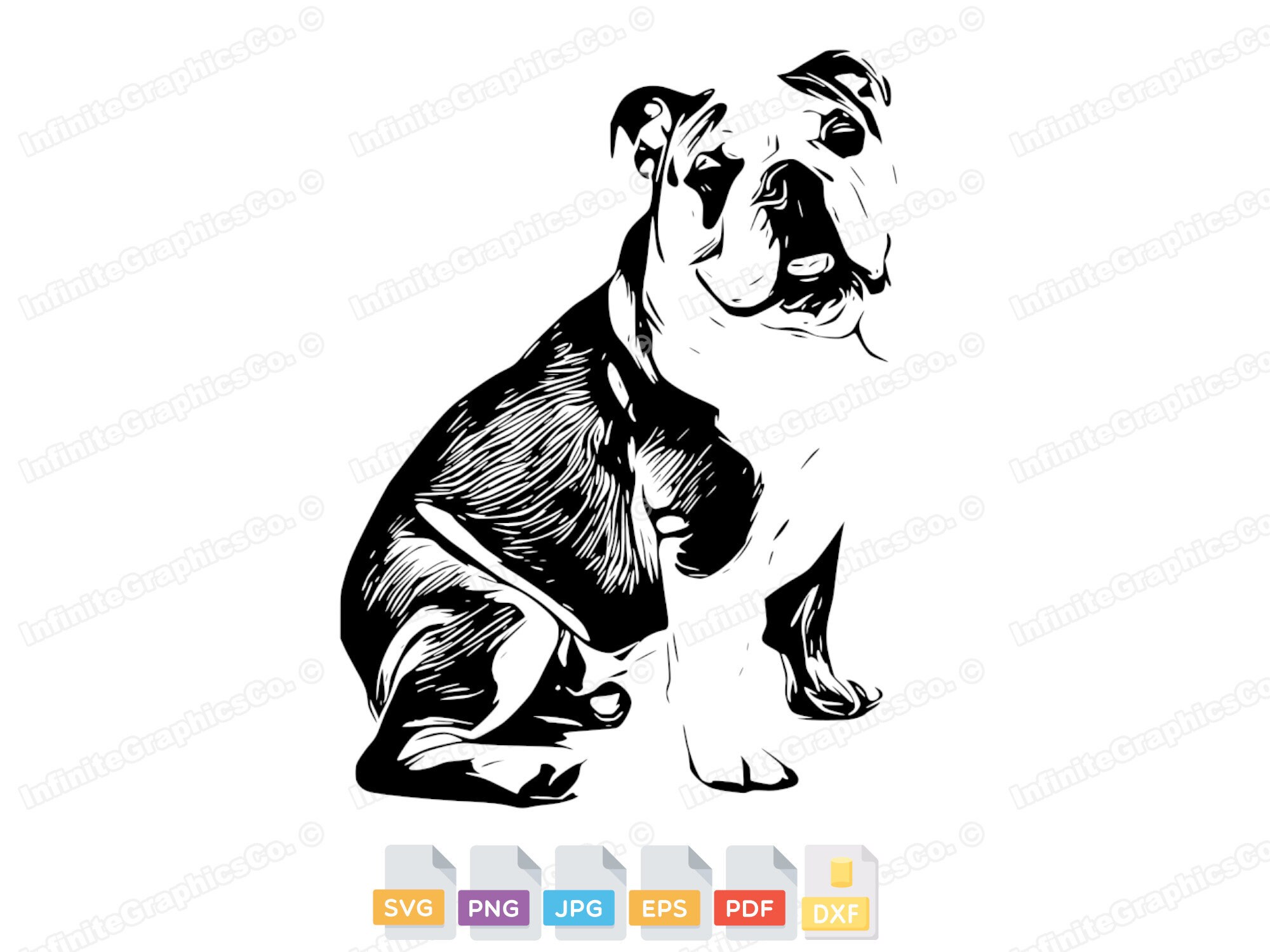 Bulldog SVG PNG DXF, Bulldog Clipart, Frenchie Svg, Dog Svg, Pet Svg ...