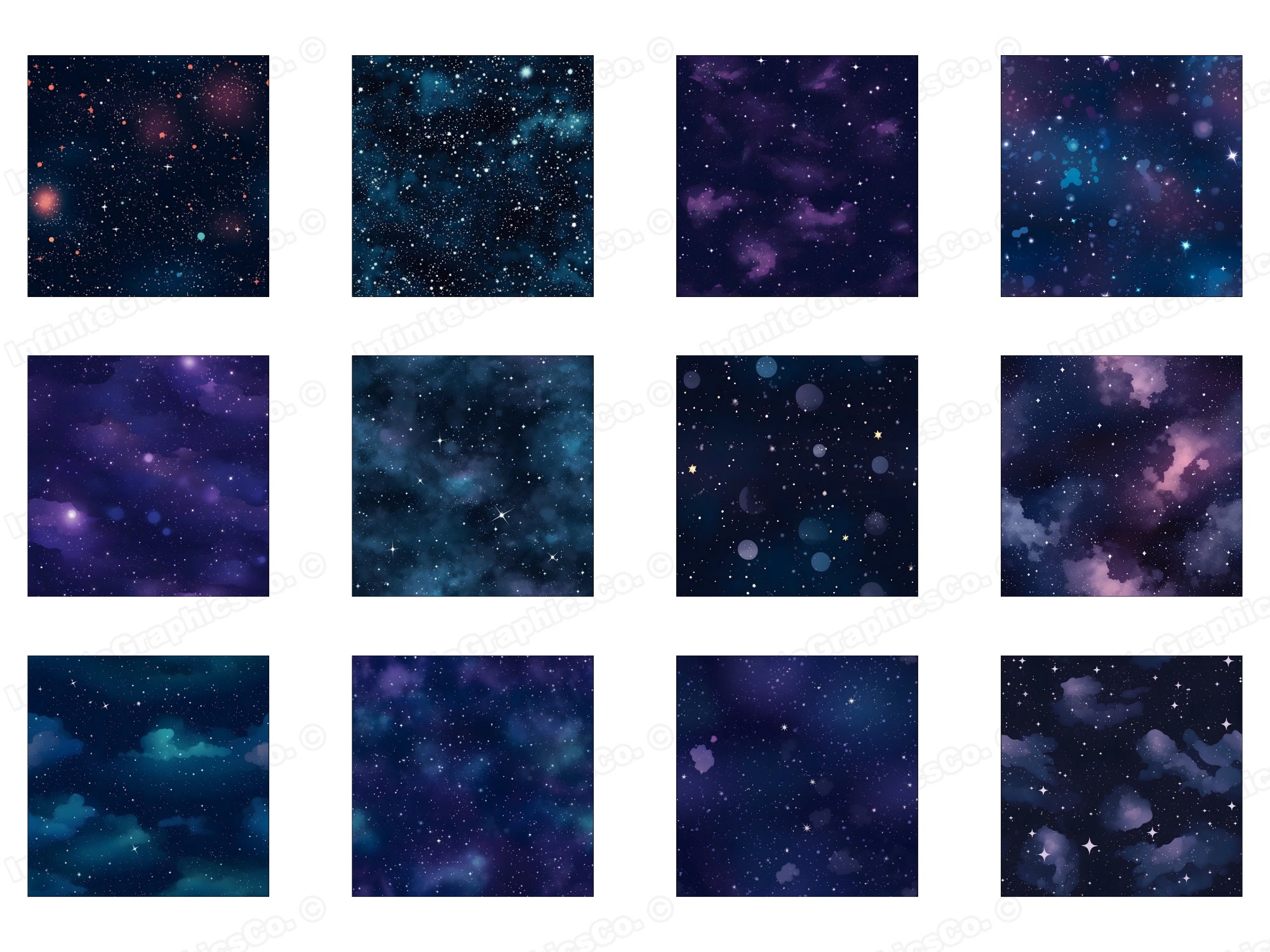 18 Seamless Night Sky Digital Paper Background Bundle - Etsy