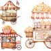 Watercolor Popcorn Clipart, Movie Watercolor Clipart, Cinema Clipart ...