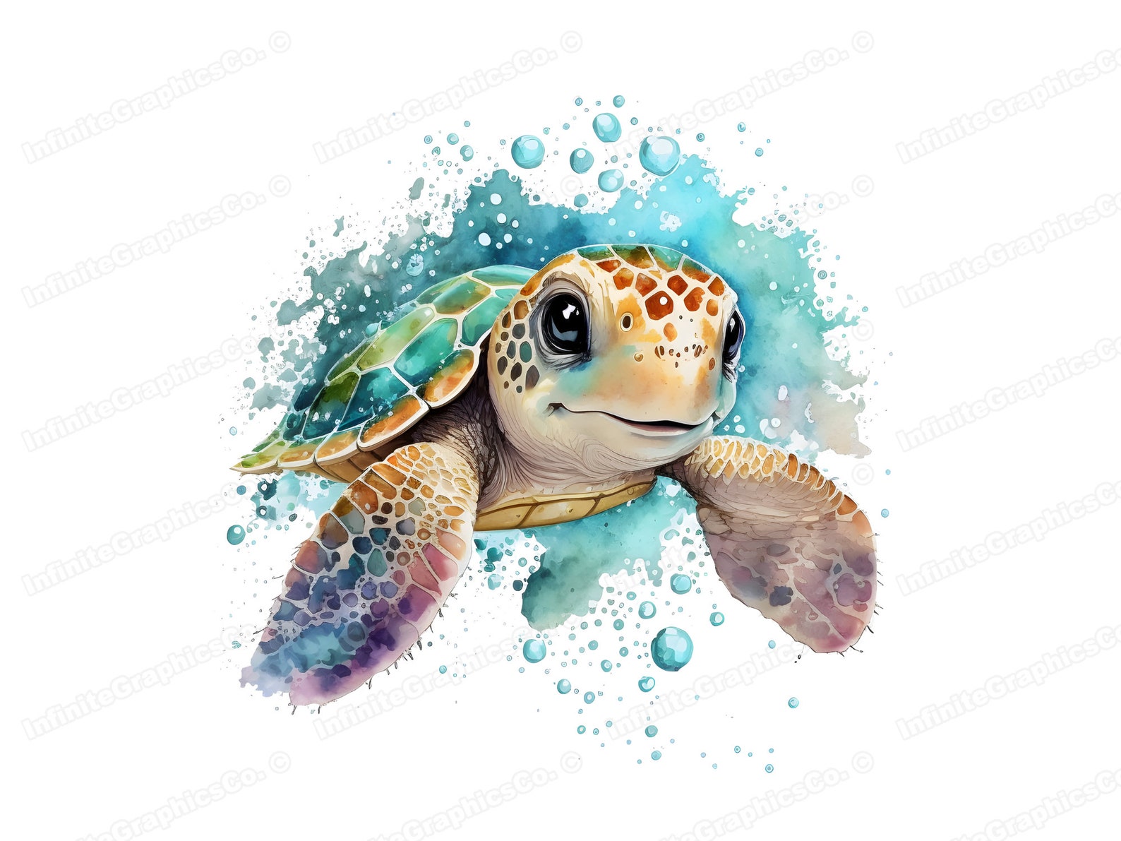 10 Sea Turtle Clipart Pngs, Ocean Clipart, Sea Animal Pngs, Cute Ocean ...