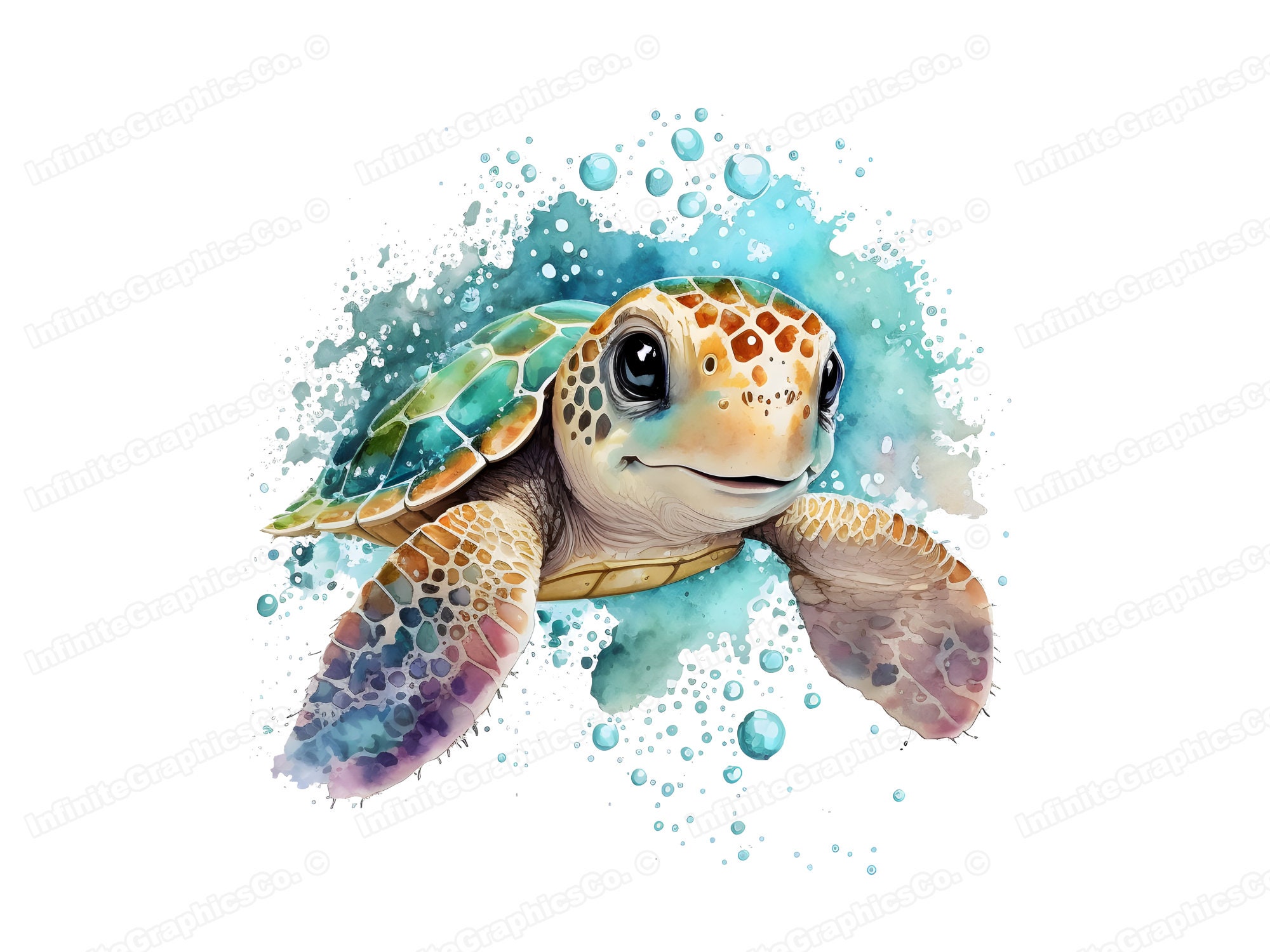 10 Sea Turtle Clipart Pngs, Ocean Clipart, Sea Animal Pngs, Cute Ocean ...