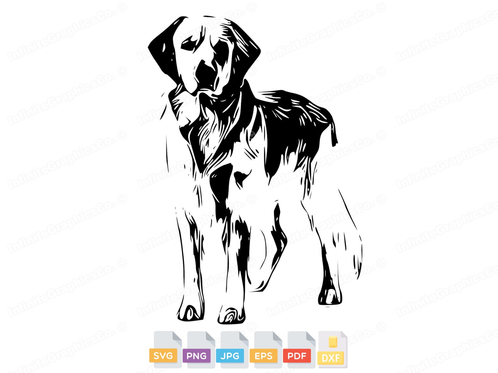 Golden Retriever SVG PNG DXF, Retriever Clipart, Retriever Cut File ...