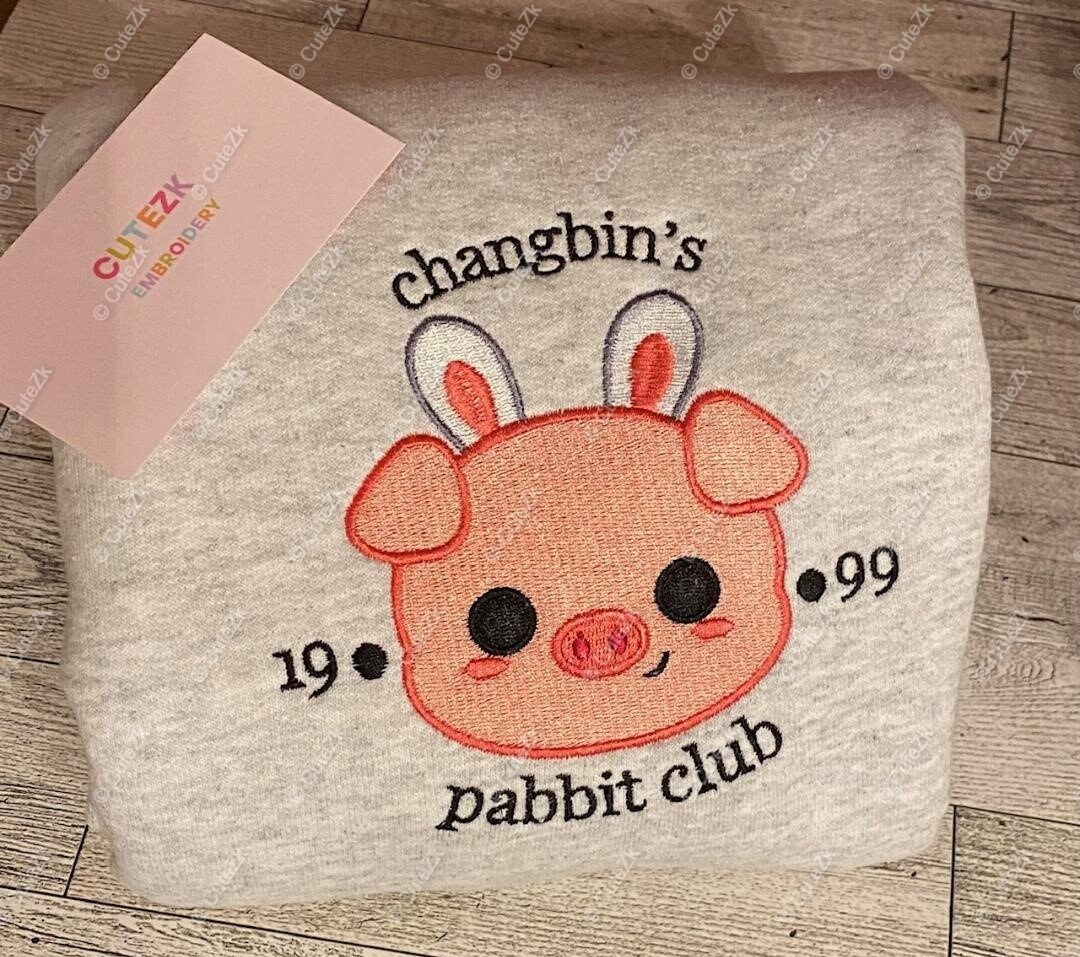 Stray Kids KPOP Chang Bin Embroidered Pabbit Sweatshirt S M L XL 2X 3x - Etsy
