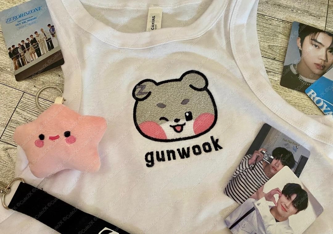 Gun Wook Embroidered Cropped Tank Zero Base - Etsy