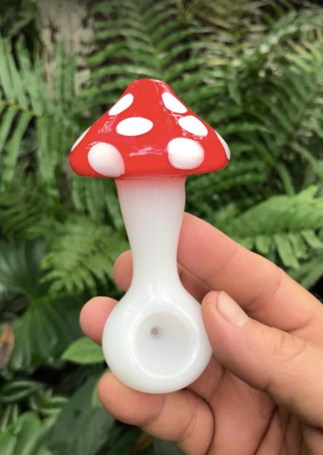 Glass Mushroom Pipe, Glass Hand Pipe, Thick Glass Pipe - Etsy