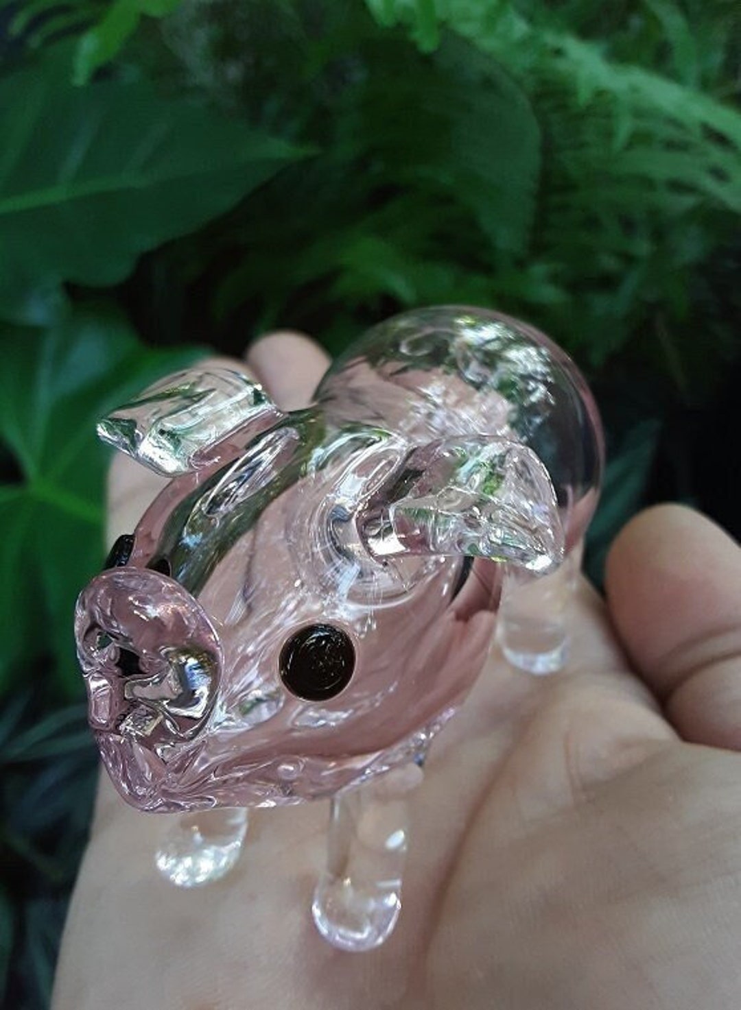 Glass Pig Pipe, Pink Glass Pipe, Standing Hand Pipe, Animal Shaped Pipe ...