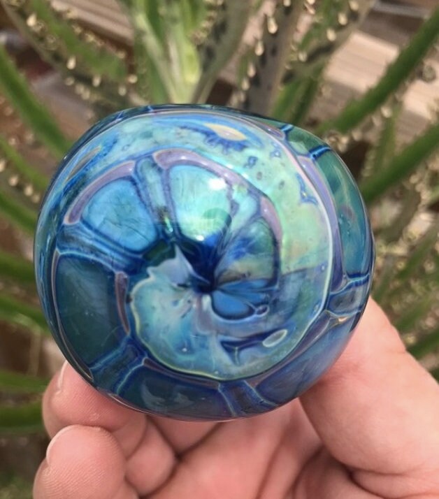 Iridescent Fumed Glass Pipe Pinched Glass Pipe Metallic Hand - Etsy