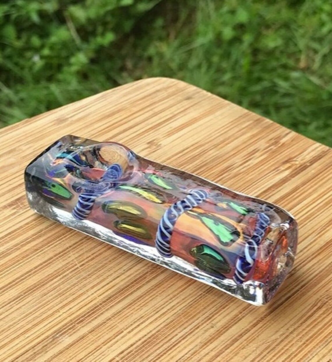 Thick Square Glass Pipe Metallic Fumed Glass Pipe Oblong - Etsy