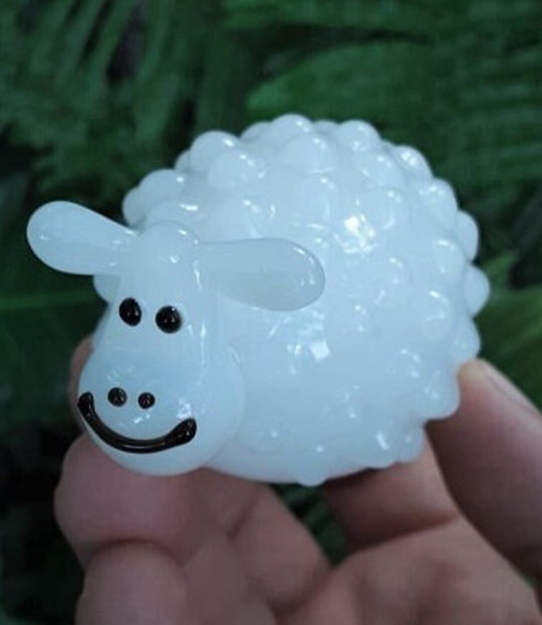 Glass Sheep Pipe, Woolly Lamb Hand Pipe, White Glass Pipe - Etsy
