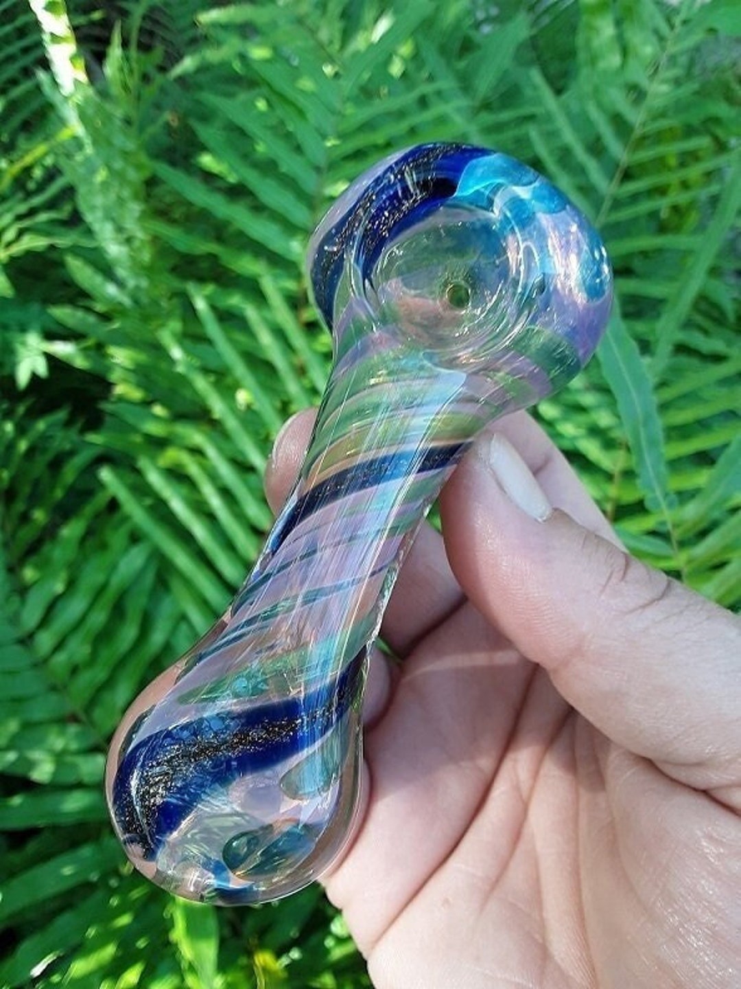 Spiral Fumed Dichroic Glass Pipe, Dicro Sparkle Glass Pipe, Color ...