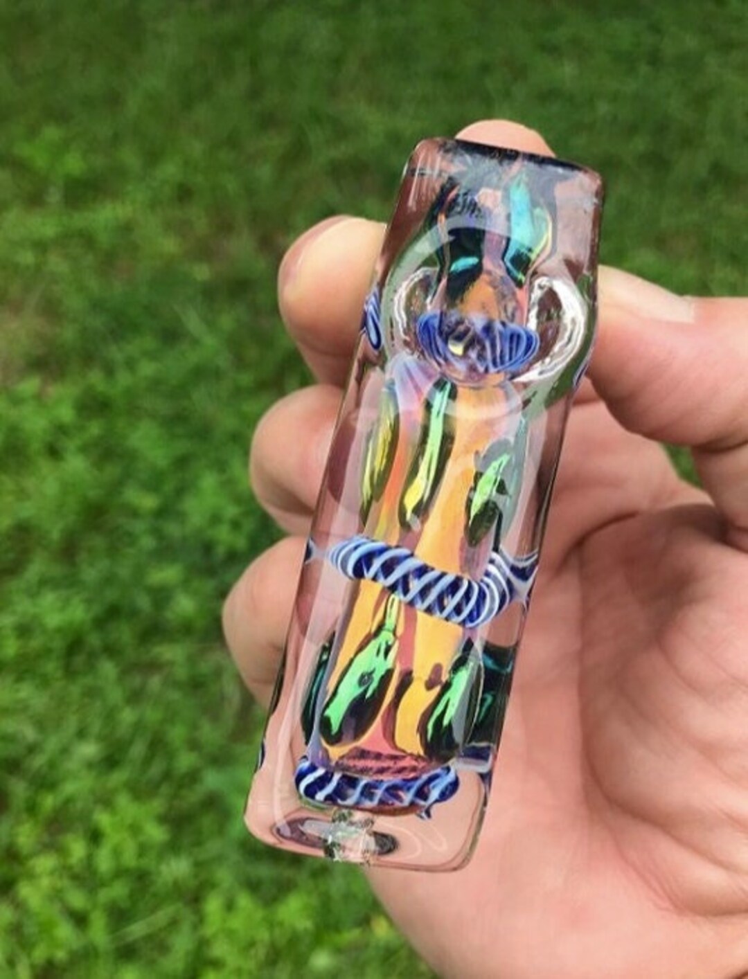 Thick Square Glass Pipe, Metallic Fumed Glass Pipe, Oblong Rectangle ...