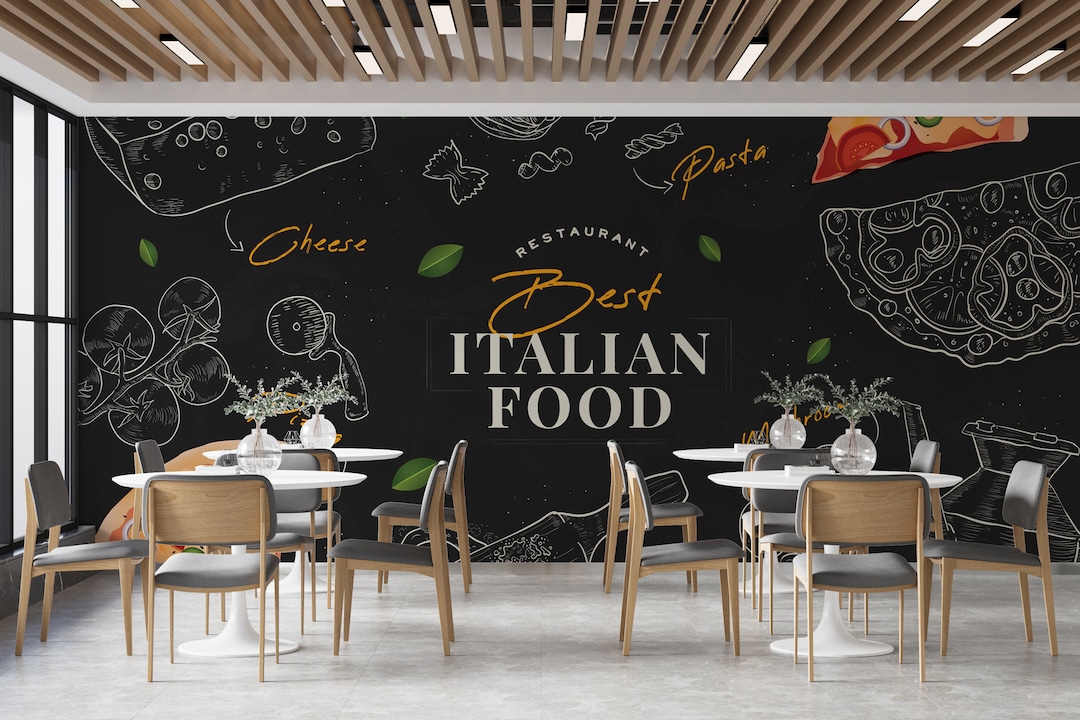 Italian Kitchen Mural, Fast Food Wall Mural, Spices Wall Poster ...
