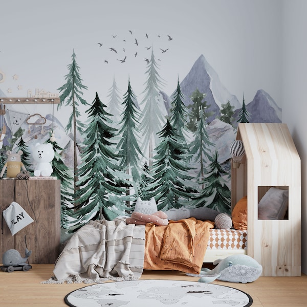 Pine Tree Mural - Etsy