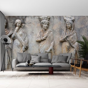Statue Art Wall Mural, Easy Removable Living Room Wall Decor ...