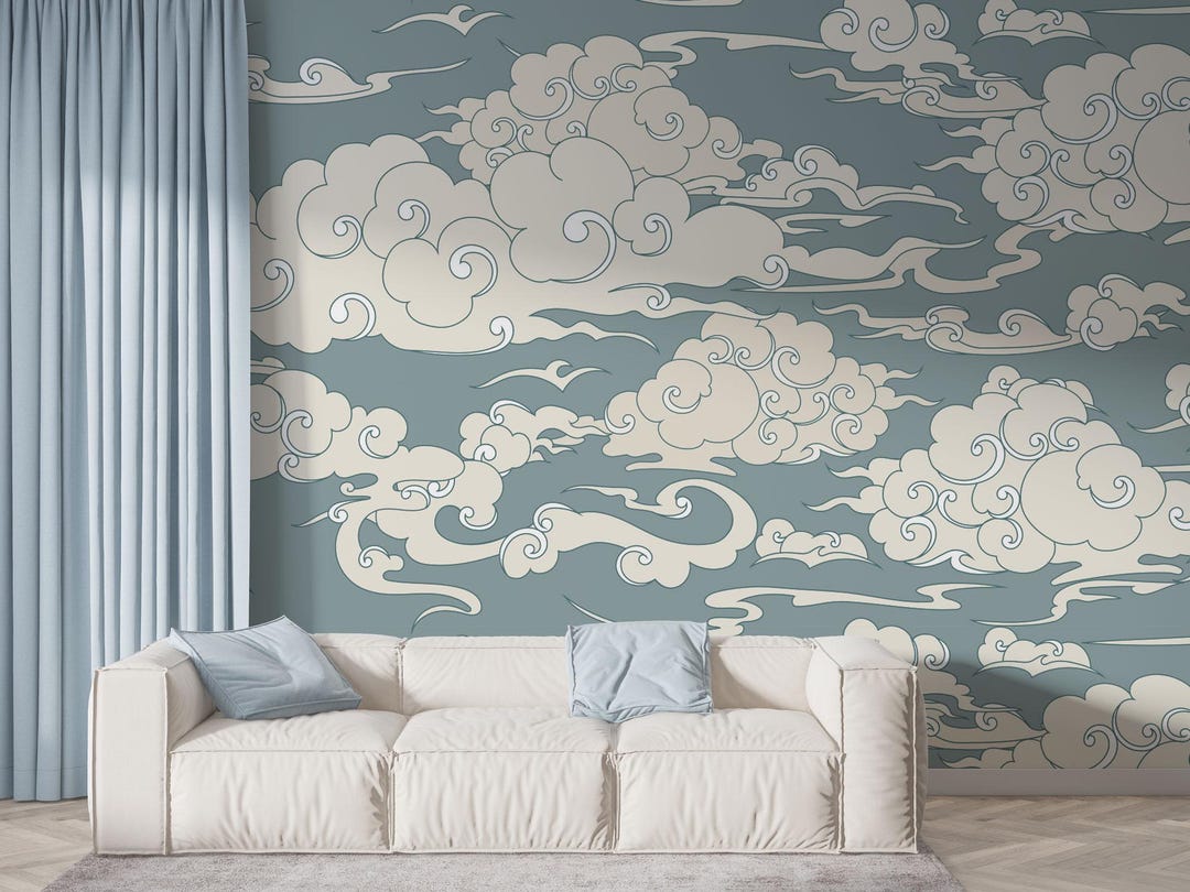 Chinoiserie Wallpaper Chinese Cloud Wallpaper Chinoiserie Vintage Wall ...