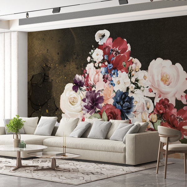 Wild Flower Wallpaper - Etsy