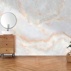 Modern Beige Marble Wallpaper Aesthetic Neutral Colors Mural Liquid ...