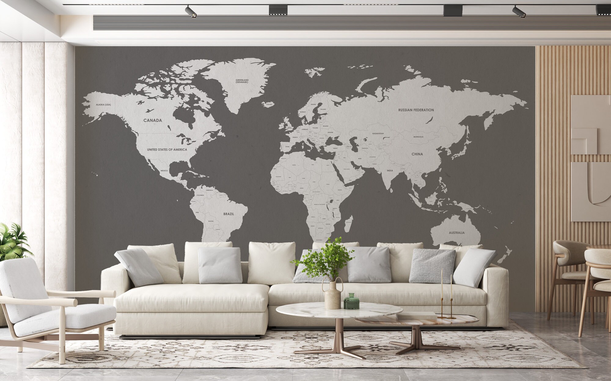 Custom Size Sketch Design World Map Wall Mural Office Wall - Etsy