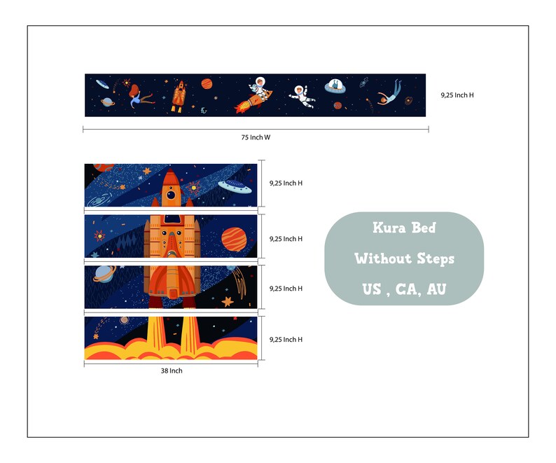Space Rocket IKEA KURA Bed Decal: Galaxy Kids Room Decor - Etsy