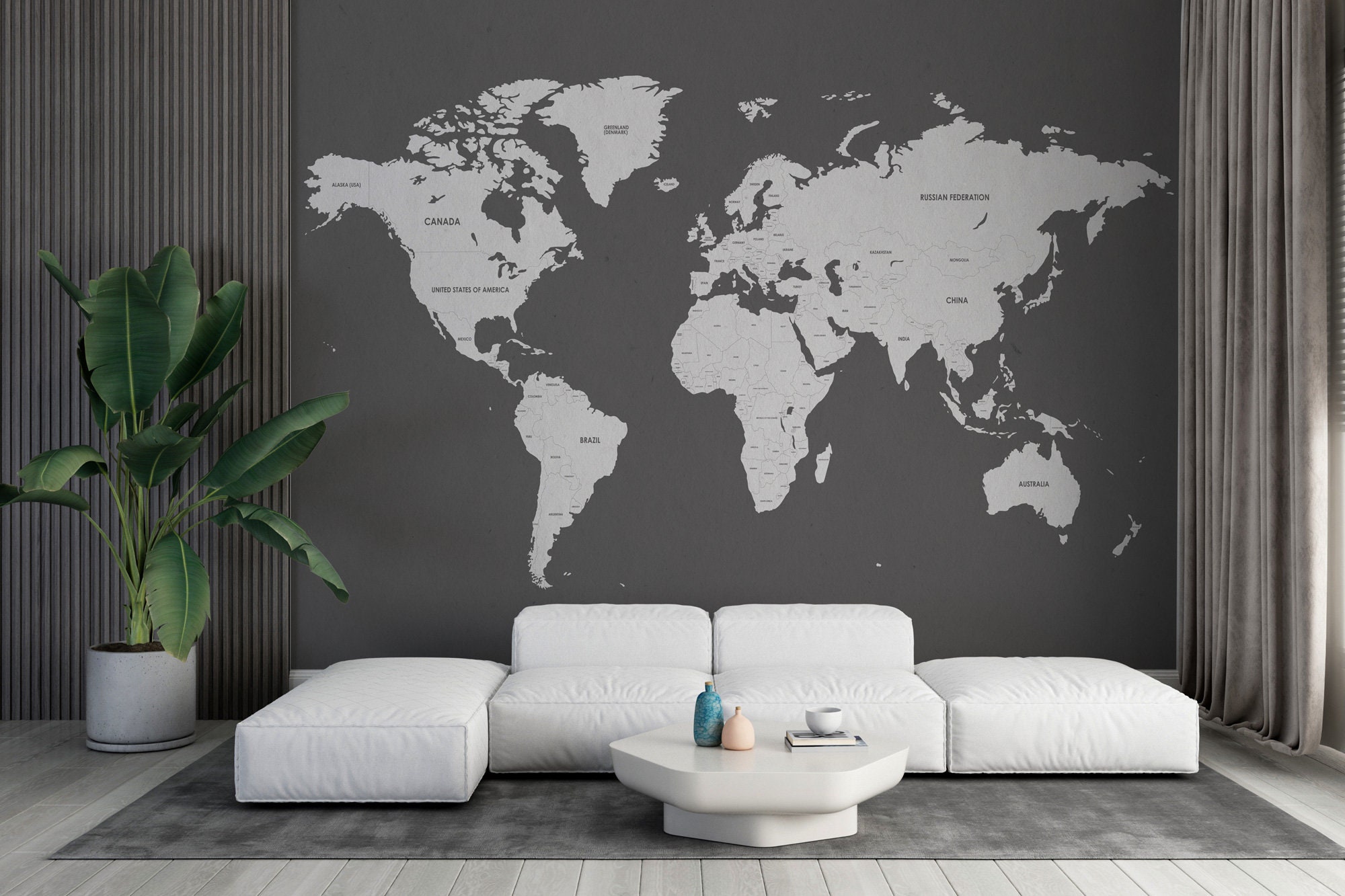 Custom Size Sketch Design World Map Wall Mural Office Wall - Etsy