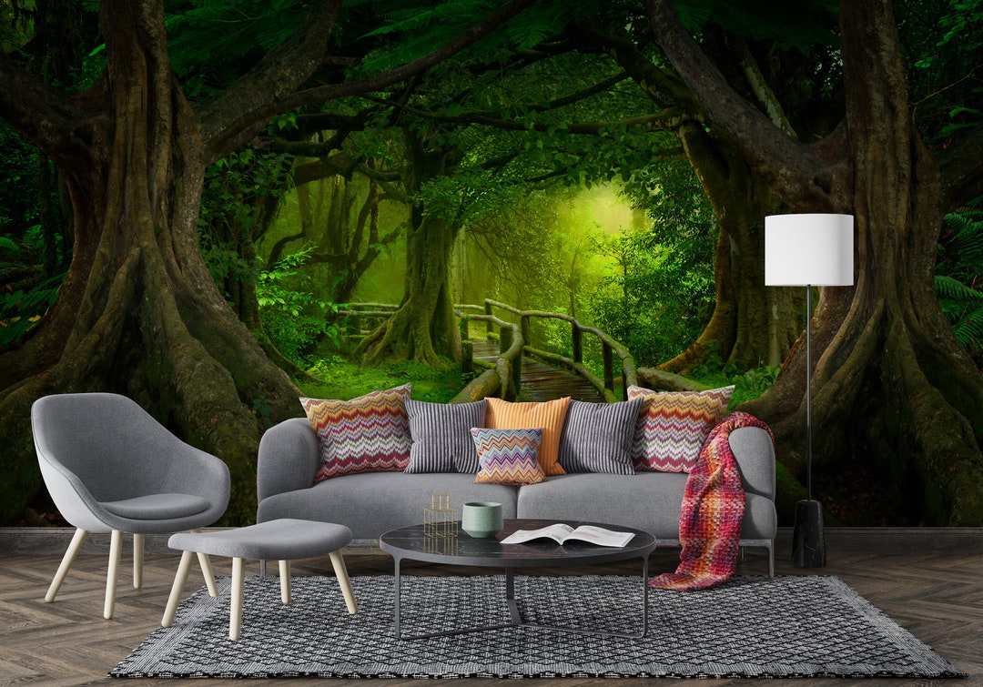 Magic Forest Mural, Enchanted Forest Kids Wallpaper, Amazon Rainforest ...