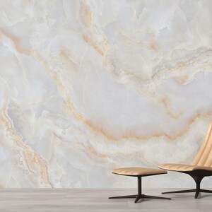 Modern Beige Marble Wallpaper Aesthetic Neutral Colors Mural Liquid ...