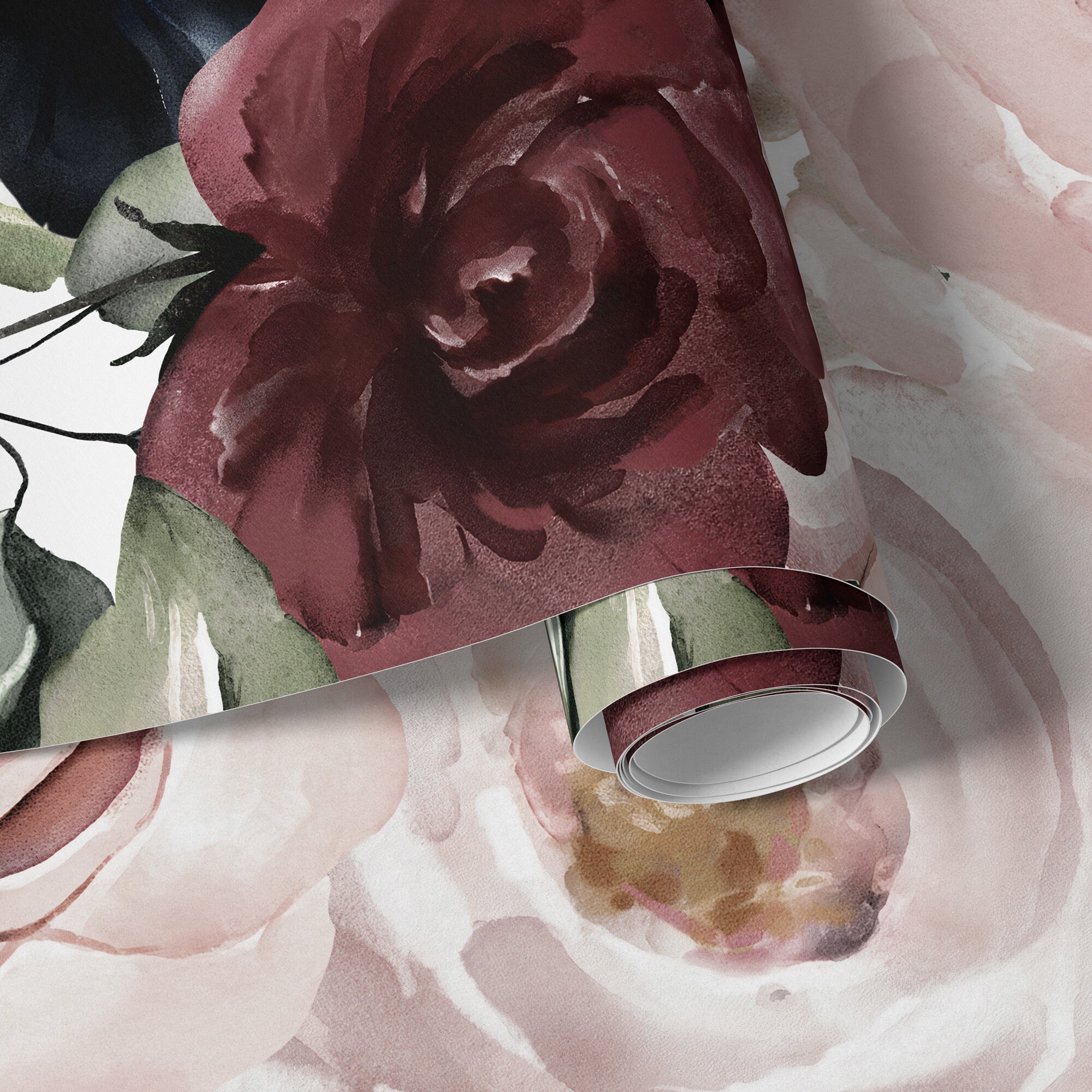 Watercolor Big Flower Wallpaper Botanical Field Floral Wall - Etsy