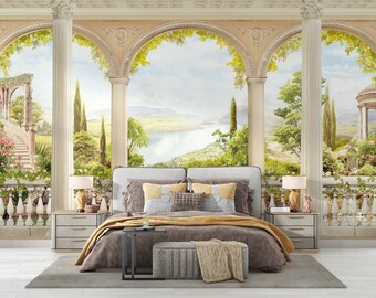 Greek Arch Wallpaper Mural - Etsy