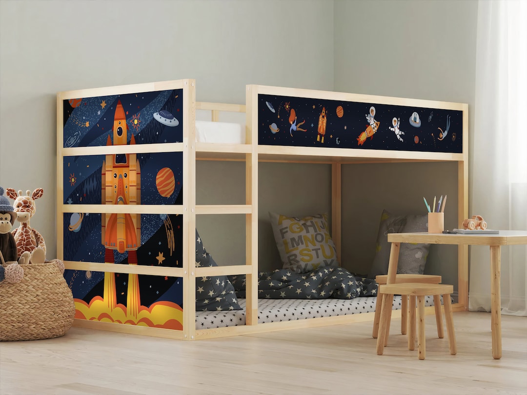 Space Rocket IKEA KURA Bed Decal: Galaxy Kids Room Decor - Etsy