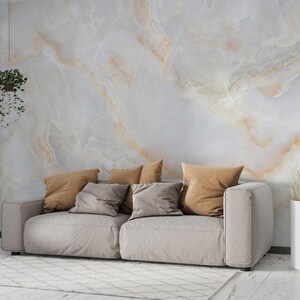Modern Beige Marble Wallpaper Aesthetic Neutral Colors Mural Liquid ...