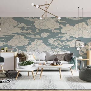 Chinoiserie Wallpaper Chinese Cloud Wallpaper Chinoiserie Vintage Wall ...