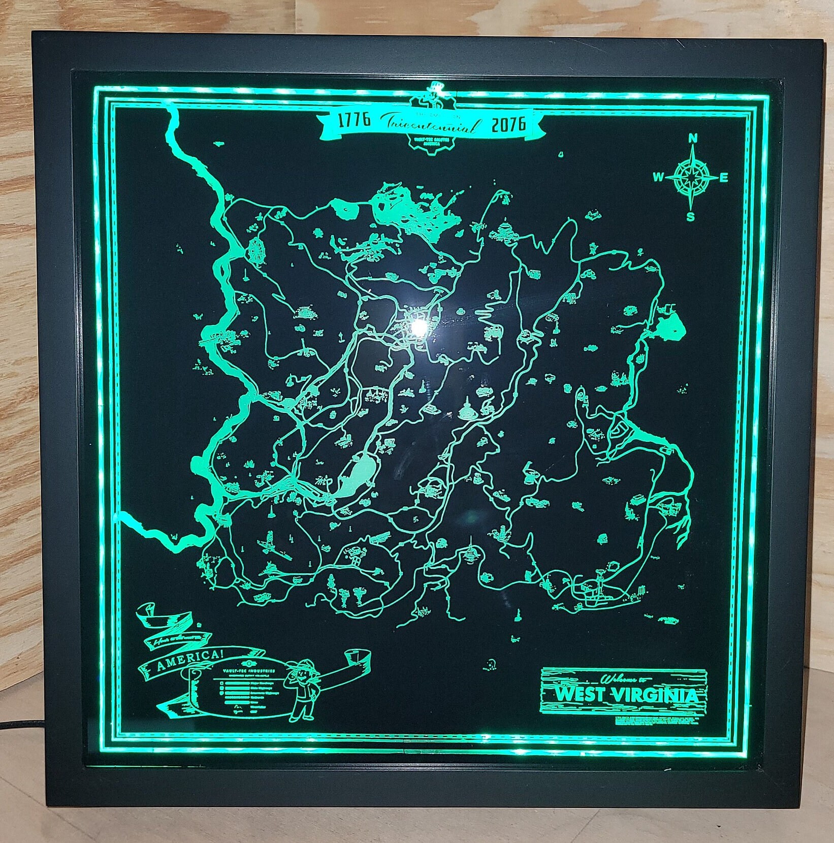 Fallout 76 Green Glow Map Frame FAN ART - Etsy