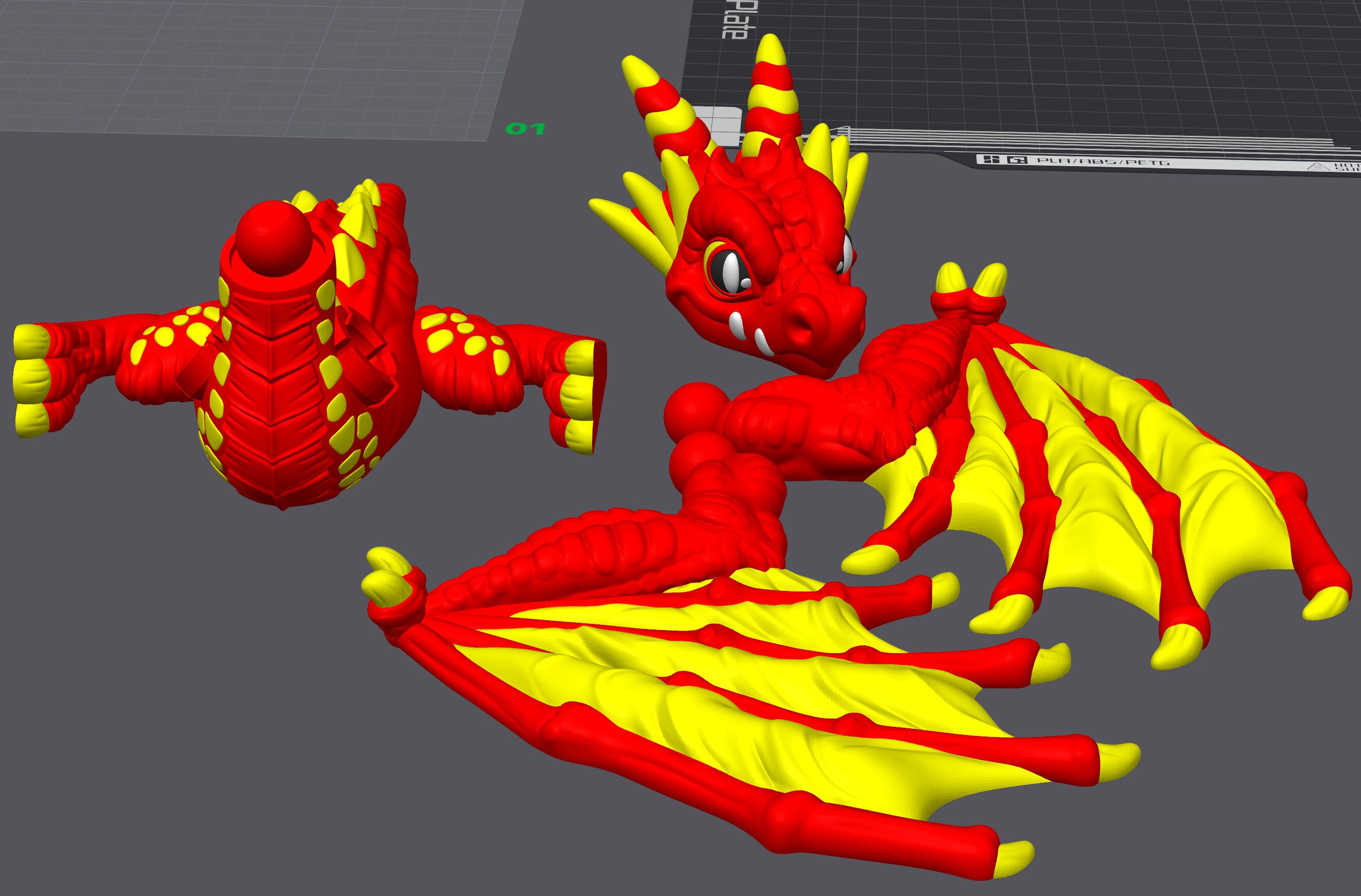 Wyvern Dragon Flexi 3D Printed Model - Etsy