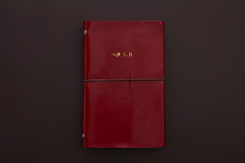 A5 - Leather Notebook With Symbols and Initials | Handmade Notebook ...