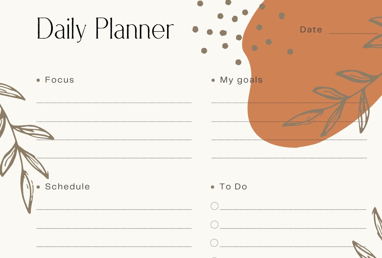 Ivory Boho Daily Planner - Etsy