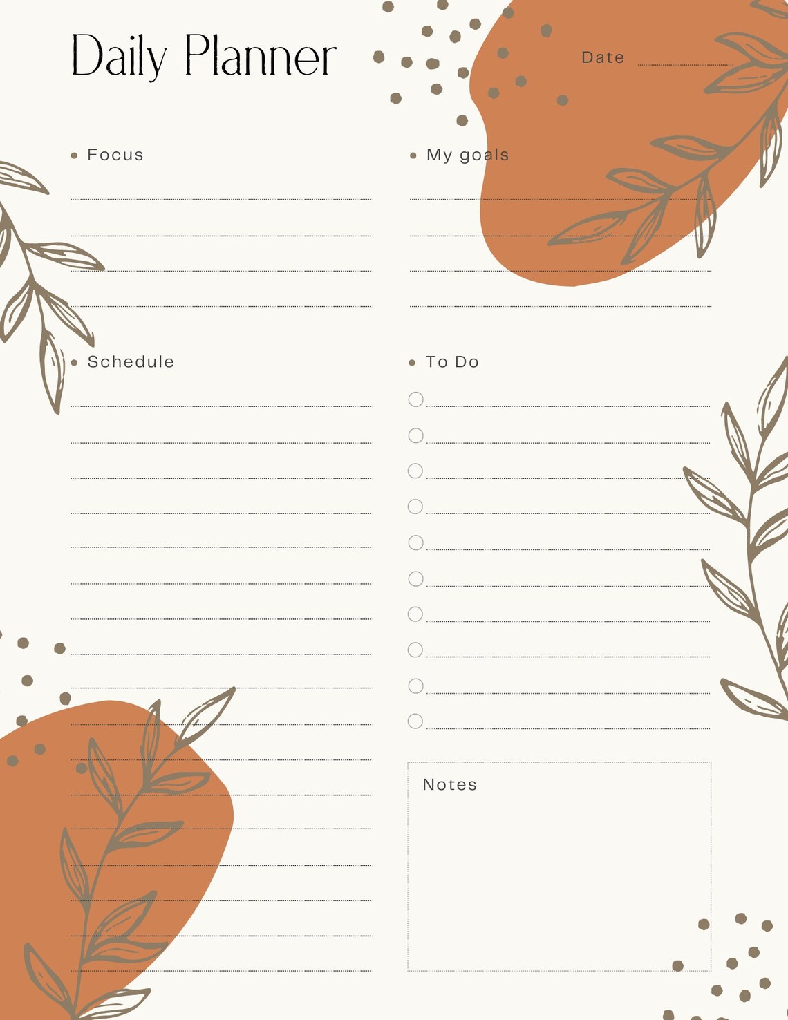 Ivory Boho Daily Planner - Etsy