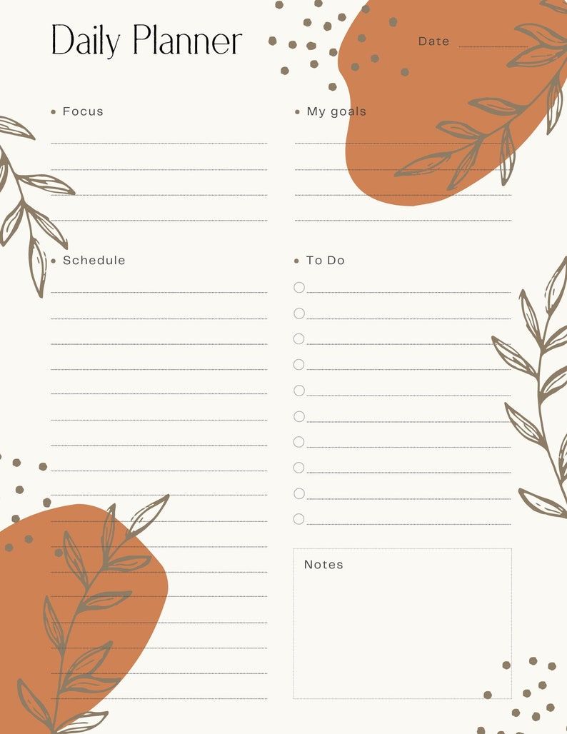 Ivory Boho Daily Planner - Etsy