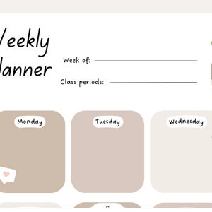 Plant Boho Teacher Weekly Planner - Etsy