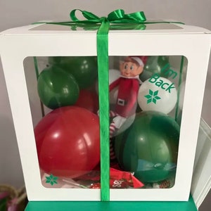 Complete Elf Delivery Box Personalized Clear Box Balloons W/ TREE ...