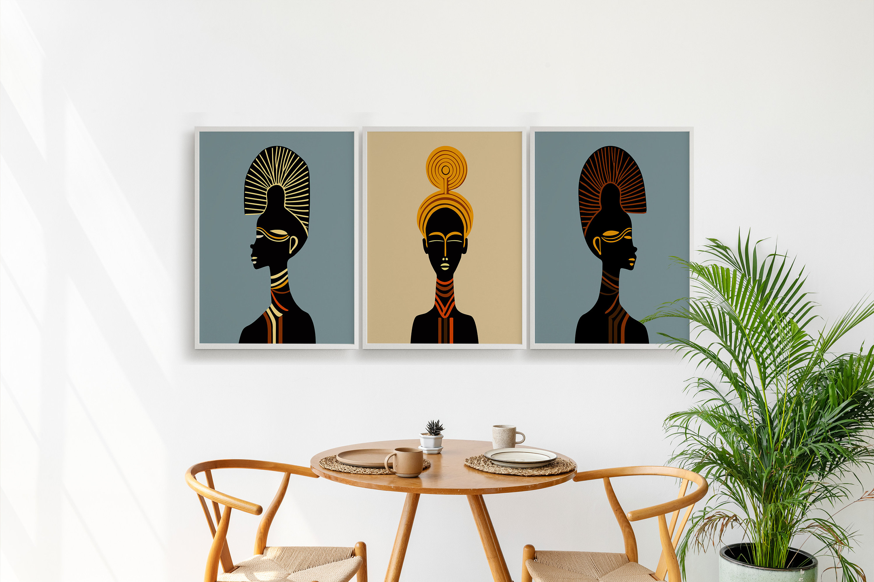 Ethnic African Wall Art Set Minimalist African Art Black - Etsy