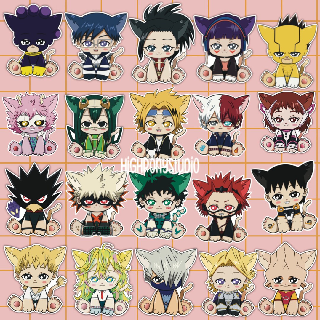 Class 1A Bundle Hero Students Inspired Anime Vinyl Stickers Hero Anime ...